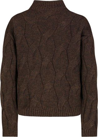 Eight2Nine Strickpullover Damen Zopfstrick Pullover grobes Zopfmuster, Wollanteil