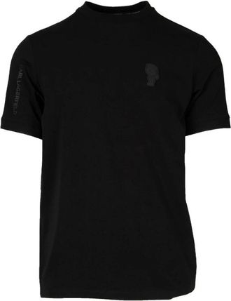 Karl Lagerfeld Homme, Tops, Noir, Taille: 2XL Ikonik Rubber Patch T-Shirt