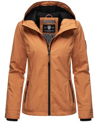 Marikoo Damen &Uuml;bergangsjacke leichte wind- und wasserabweisende Jacke mit Kapuze Rusty Cinnamon