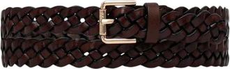 Max Mara Ceinture en cuir tress&eacute; - Femme - Accessoires - Brun - Taille: ONE Size