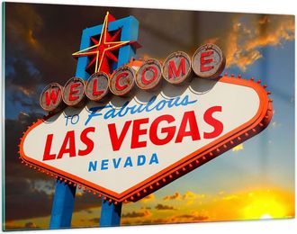 Arttor Wandbilder Dekoration Wohnzimmer Amerika bestimmungsort las vegas Bilder auf Glas 120x80cm Glasbild Schlafzimmer K&uuml;che Deko Wand Kunstdruck Art Gro&szlig; X