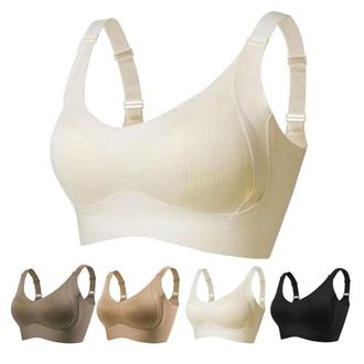 Generic Soutien-gorge push-up sans couture pour femme - Soutien-gorge push-up r&eacute;glable sans fil - Couverture compl&egrave;te douce et sans couture, blanc, 3XL