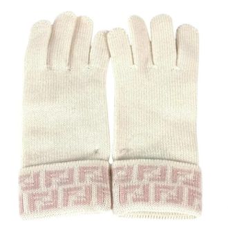 Fendi Gants courts en laine Pre-owned - Femme - Pre-owned - Beige - Taille: ONE Size