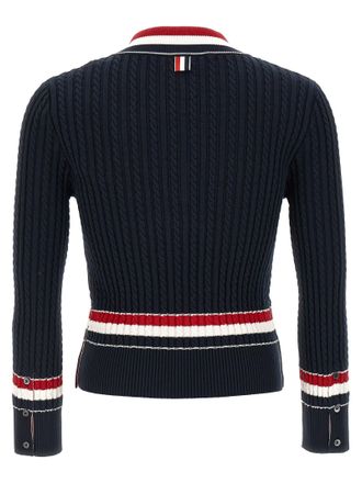 Thom Browne Mens Blue Cotton Cardigan Clothing
