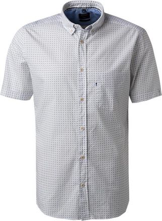 Olymp Herren Kurzarmhemd weiß gemustert