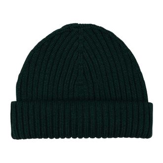 Gallo Gallo, unisex, Accessoires, Vert, Taille: ONE Size Bonnet unisexe en laine, soie et cachemire vert côtelé