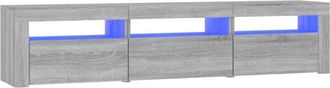 vidaXL TV-Schrank mit LED-Leuchten Grau Sonoma 180x35x40 cm Vidaxl