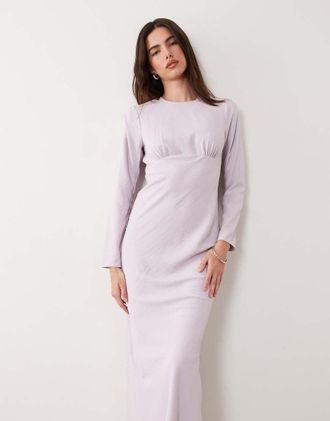 Asos Robe longue avec buste coup&eacute; en biais - Lilas-Violet