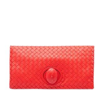 Bottega Veneta Pre-owned Sac bandouli&egrave;re en cuir nappa tress&eacute; - Femme - Pre-owned - Rouge - Taille: ONE Size