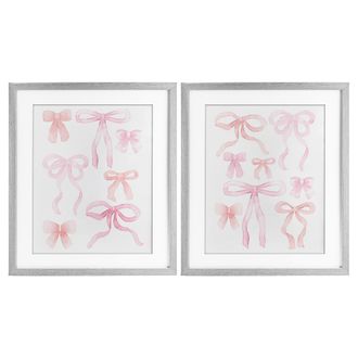 Stupell Industries Elegante und weiche Schleifen, gerahmter Druck unter Glas, Design von Kim Allen, 40,6 x 33 cm, Grau, 2-teilig