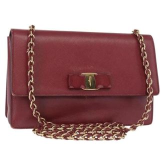 Ferragamo Sac bandouli&egrave;re en cuir Pre-owned - Femme - Pre-owned - Rouge - Taille: ONE Size