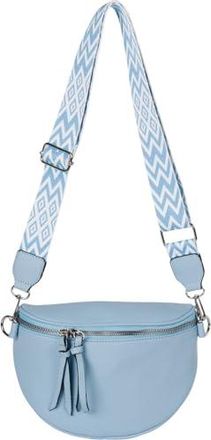 styleBREAKER Femme Croix Lune Sacs à bandoulière Unicolore, bandoulière réglable avec motif en zigzag losange 02012401, couleur:Bleu clair