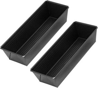 Zenker 9940650 Lot de 2 moules &agrave; cake noir antiadh&eacute;sif, Moule &agrave; g&acirc;teau rectangle en Teflon, Noir, Acier, Rev&ecirc;tement Teflon, 30cm