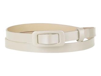 Allegra K Ceinture fine non poreuse &agrave; boucle rectangulaire, ceintures de grande taille pour robe en jean Beige Fit waist up to 99cm/39