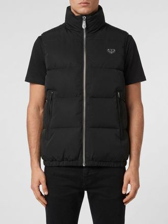 Philipp Plein Gilet matelass&eacute; en tissu technique avec col montant et zip