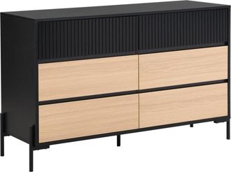 Vente-Unique Vente-unique - Commode 6 tiroirs - Noir et naturel clair - glarodi