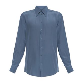 Dolce & Gabbana Homme, Chemises, Bleu, Taille: M Chemise en soie