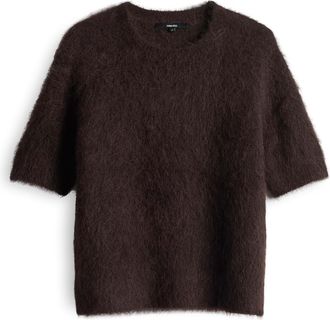 someday Damen Pullover | TUOMI Regular Kurzarmpullover aus Alpakamix Dark Espresso, 42
