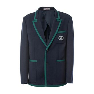 Valentino Garavani Homme, Vestes, Bleu, Taille: XL Vlogo Signature Blazer