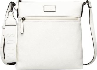 soccx Unisex Umhängetasche aus Lederimitat mit Logo-Anhänger White None