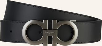 Ferragamo Ferragamo Lederg&uuml;rtel Gancini Zum Wenden schwarz