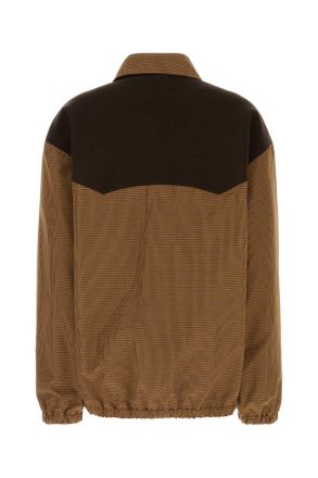 Miu Miu Womens Embroidered Cotton Jacket Caramello Giubbini