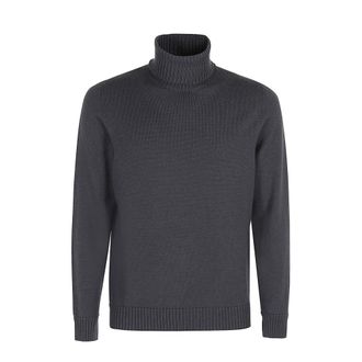 Drumohr Merino Woll Doppelstrick-Pullover - - Knitwear - Herren - Grau - 3XL