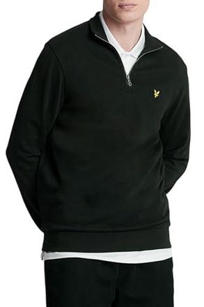 Lyle & Scott FELPA Uomo LYLE & SCOTT 1874 ML2022V LOOPBACK QUARTER ZIP SWEAT Z865 JET BLACK