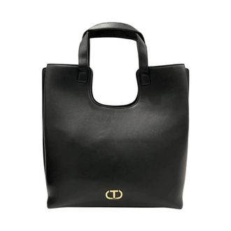 Twinset Femme, Sacs, Noir, Taille: ONE Size Sac bandouli&egrave;re en cuir PU avec bandouli&egrave;re cha&icirc;ne