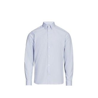 Au Printemps Paris Baumwollgestreifte Hemd - blau