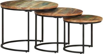 vidaXL Satztische 3 Stk. Altholz Massiv - Vidaxl