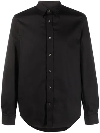 Diesel chemise en coton &agrave; logo brod&eacute; - Noir