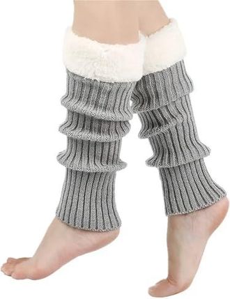 Generic Gu&ecirc;Tres Chaussettes hautes, gu&ecirc;tres, chaussettes thermiques chaudes dhiver for femmes, extensibles, tricot&eacute;es, &eacute;paisses, en laine, avec revers, duvete