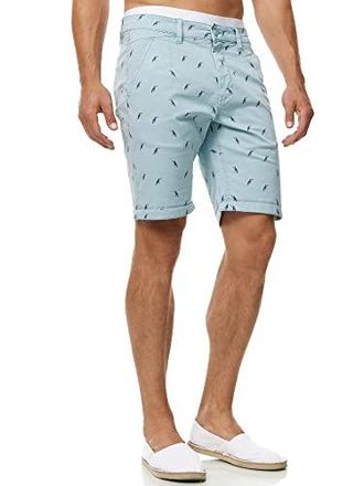 Indicode Hommes Elisa Chino Shorts | Pantalon Court Chino à 4 Poches Blue Wave L