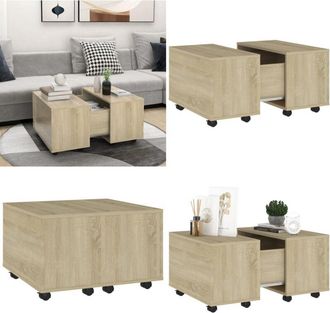 vidaXL Table basse ch&ecirc;ne sonoma 60x60x38 cm bois ding&eacute;nierie - Table Basse - Table Dappoint - Table Ronde - Meubles Salon - Mobilier Contemporain - Home &