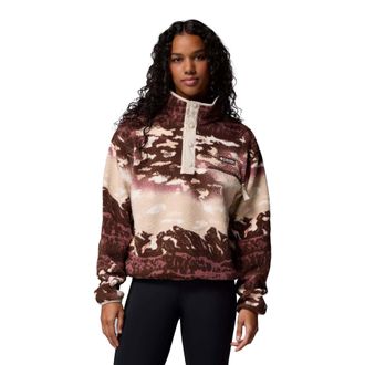 Columbia Helvetia? II Printed Cropped Half Snap Tobacco Sisters, Dark Stone - M