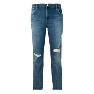 J Brand Johnny Jean Coupe Gar&ccedil;on Taille Moyenne - Femme - Jeans - Bleu - Taille: W28
