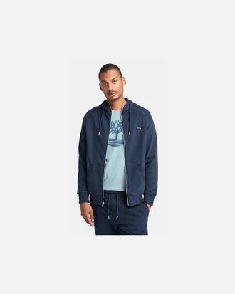 Timberland Exeter River Hoodie mit durchgehendem Rei&szlig;verschluss f&uuml;r Herren in Dunkelblau, Herren, Blau, Gr&ouml;&szlig;e