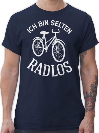 Shirtracer T-Shirt Herren - Radsport - Ich Bin selten Radlos - XXL - Navy Blau - spr&uuml;che Tshirt Fahrrad Rad Shirt Radfahrer Shirts m&auml;nner Fahrradfahrer Tshirts f