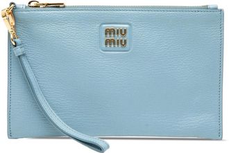 Miu Miu Clutches - Goatskin Madras Clutch - Gr. unisize - in Blau - f&uuml;r Damen