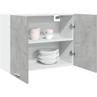 vidaXL Vidaxl - Armoire suspendue Gris b&eacute;ton 80x31x60 cm Agglom&eacute;r&eacute;