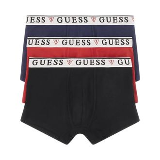 Guess Homme, Sous-vêtements, Multicolore, Taille: 2XL 3 Boxers en Coton Stretch - Noir