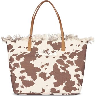 MC2 Saint Barth Femme, Sacs, Brun, Taille: ONE Size City Bag Fringe - Canvas Cow West 18 Emb
