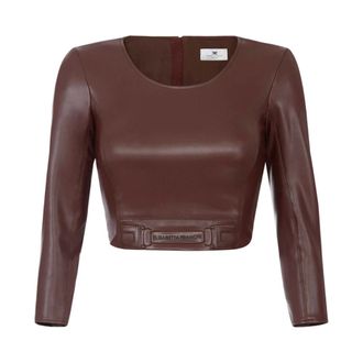 Elisabetta Franchi Femme, Tops, Brun, Taille: 40 FR Elisabetta Franchi T-shirts et Polos