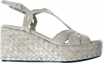 Pons Quintana Femme, Chaussures, Gris, Taille: 41 EU Woven Leather Sandal