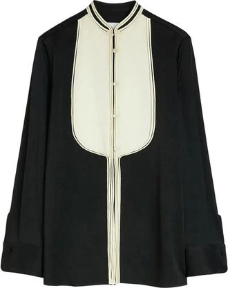 Jil Sander Femme, Blouses et Chemises, Noir, Taille: 36 FR Envers Satin Shirt