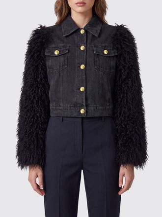 Twinset Veste en jean de coton avec d&eacute;tails en fausse fourrure