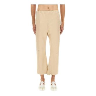 Maison Margiela Cotton Cropped Pantalons - Homme - Pantalons - Beige - Taille: XS