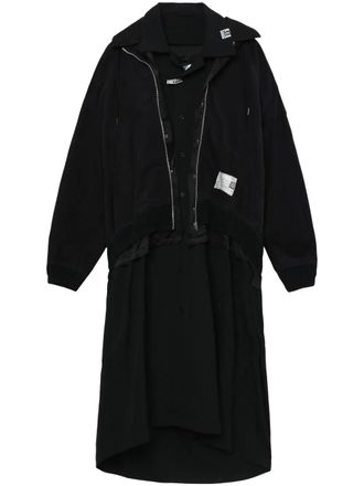 Miharayasuhiro robe &agrave; design superpos&eacute; - Noir