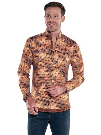 Engbers Herren Herren Langarm-Hemd Gemustert, Rostorange, 39855, Rostorange in Gr&ouml;&szlig;e 3XL